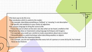 Descriptive Writing.pptx description in english sensory details | PPTX