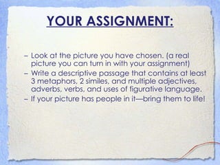 Descriptive Writing Educational Purposes | PPT