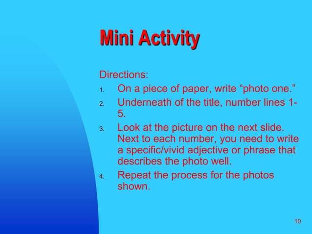 Descriptive writing 1 | PPTX | Geography | Science