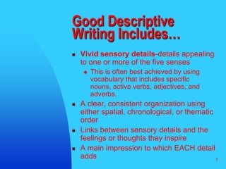 Descriptive writing 1 | PPTX