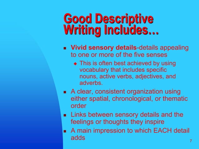 Descriptive writing 1 | PPTX | Geography | Science