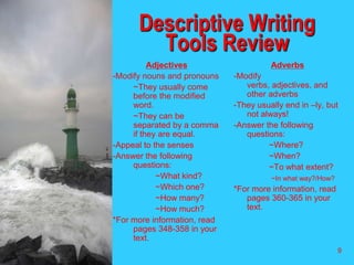 Descriptive writing 1 | PPTX