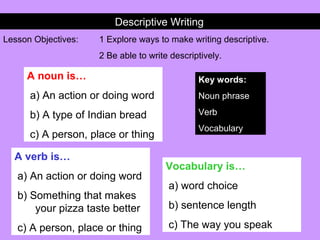 Descriptive writing | PPT