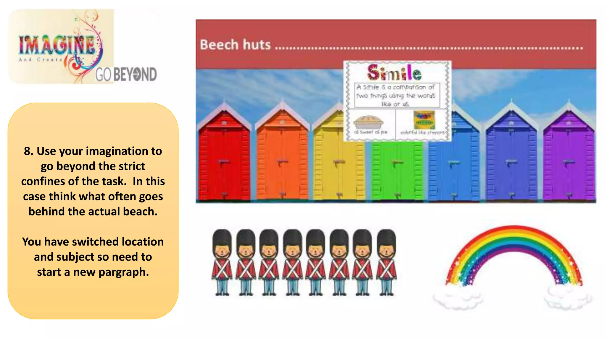 Descriptive writing beach step by step ds | PPTX