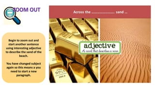 Descriptive writing beach step by step ds | PPTX