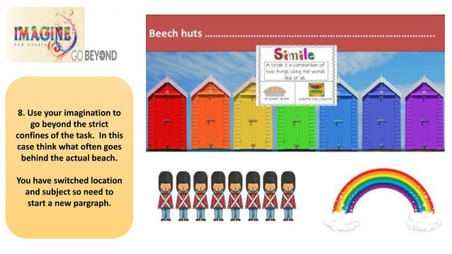 Descriptive writing beach step by step ds | PPTX