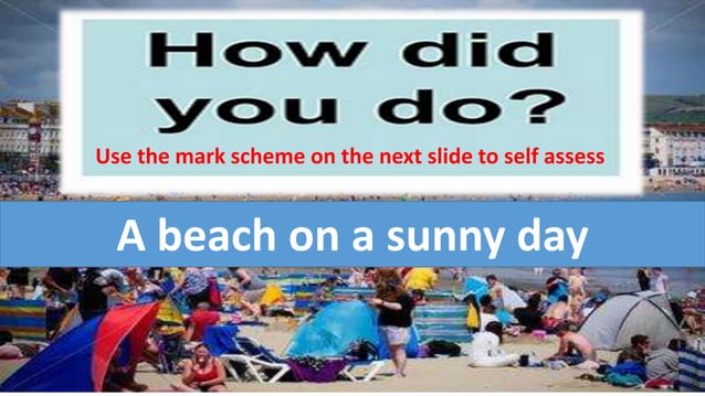 Descriptive writing beach step by step ds | PPTX