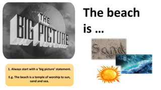 Descriptive writing beach step by step ds | PPTX