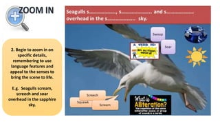 Descriptive writing beach step by step ds | PPTX