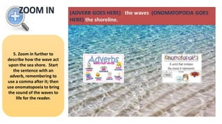 Descriptive writing beach step by step ds | PPTX