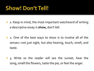 Descriptive writing form 4 | PPTX