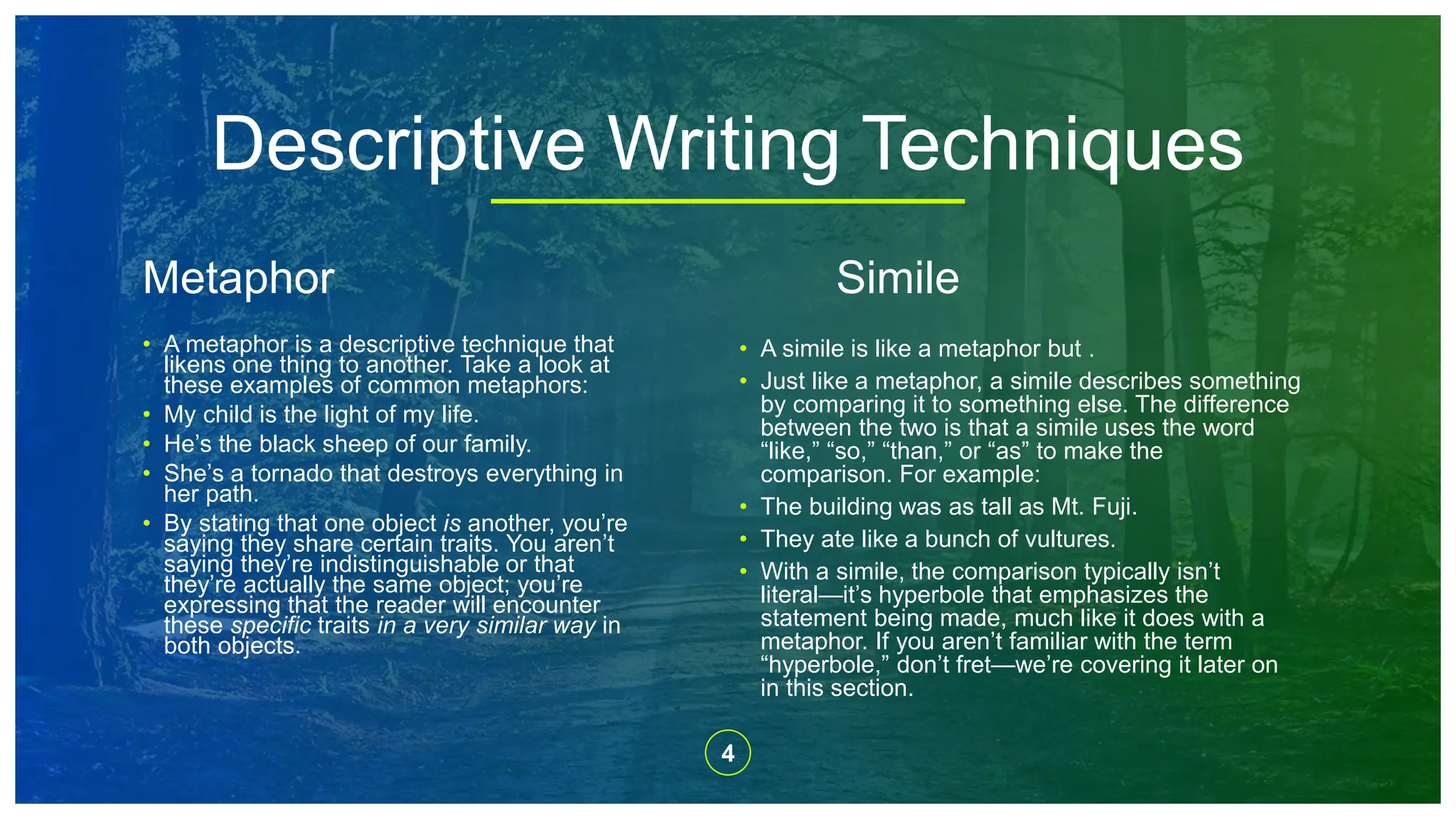 DESCRIPTIVE WRITING TECHNIQUESForte.pptx
