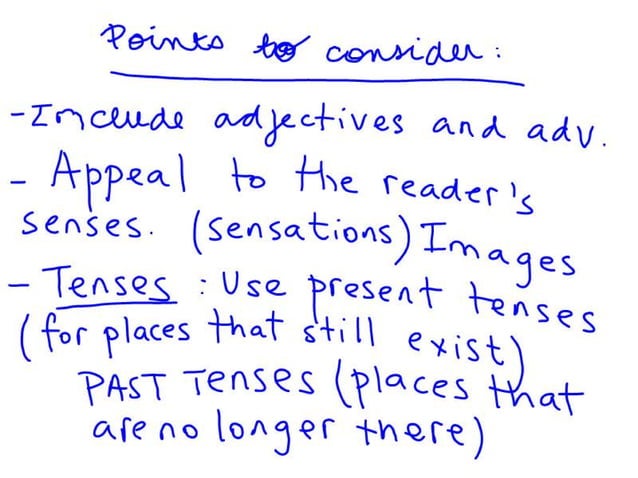 Descriptive writing places | PDF