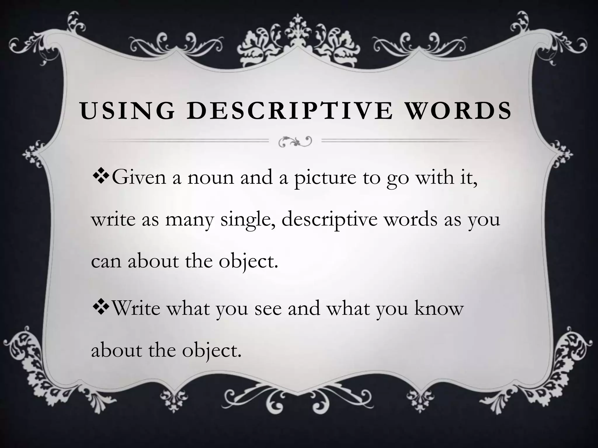 Descriptive writing power_point | PPTX