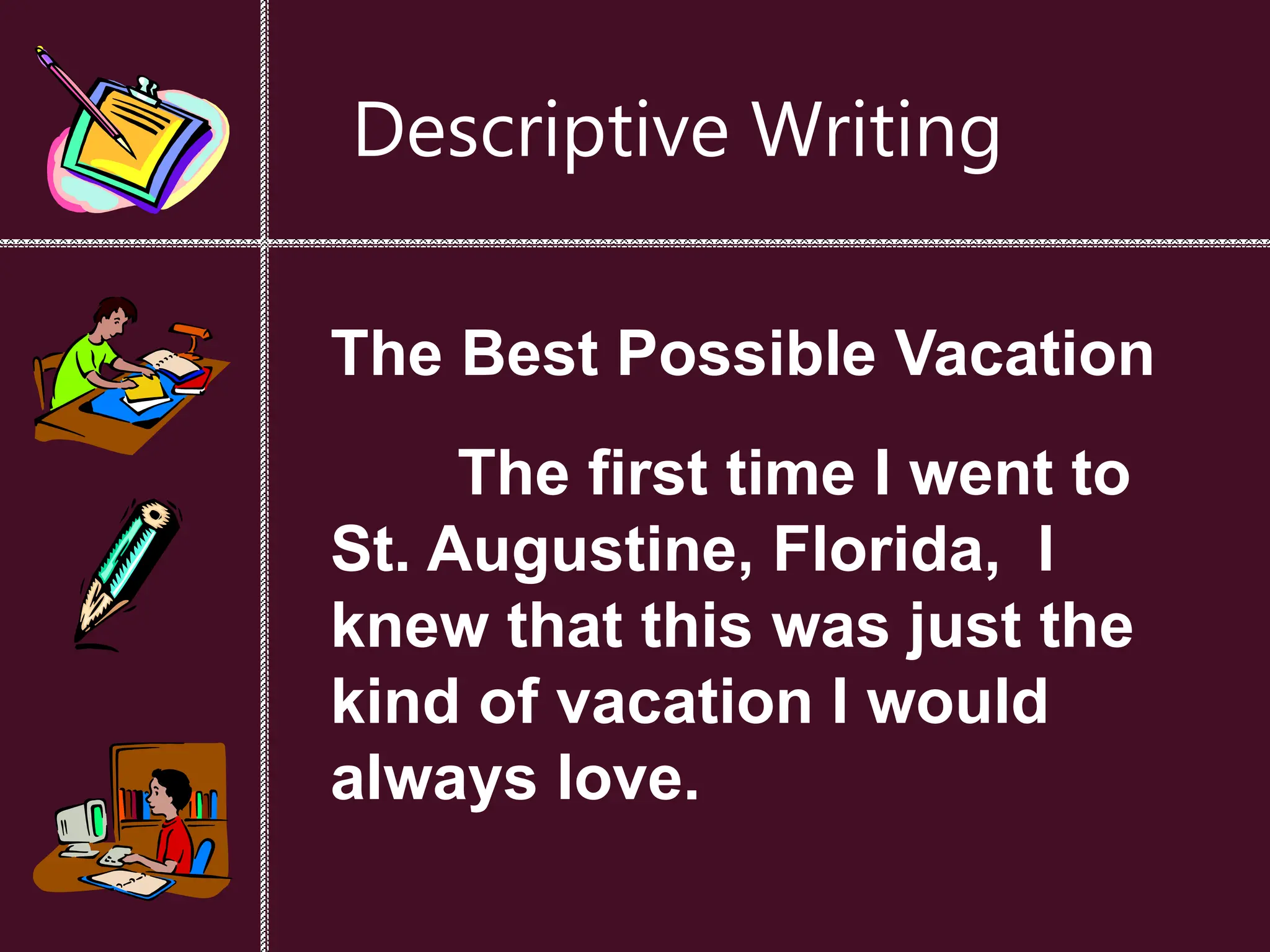 descriptive writing powerpoint.ppt for primary | PPT