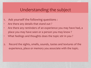 Descriptive writing ppt | PPTX