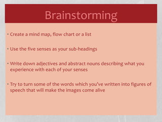 Descriptive writing ppt | PPTX