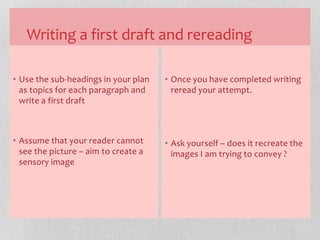 Descriptive writing ppt | PPTX