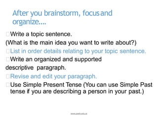 Descriptive Writing PPT with creative visualization. | PPT