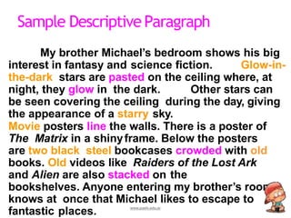 Descriptive Writing PPT with creative visualization. | PPT