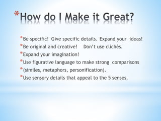 Descriptive Writing | PPTX