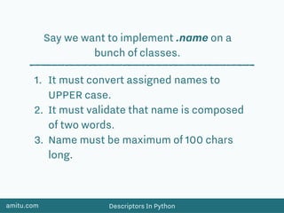 Descriptors In Python | PPT
