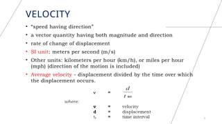 DESCRIPTORS-OF-MOTION ppt in grade 7 science | PPT