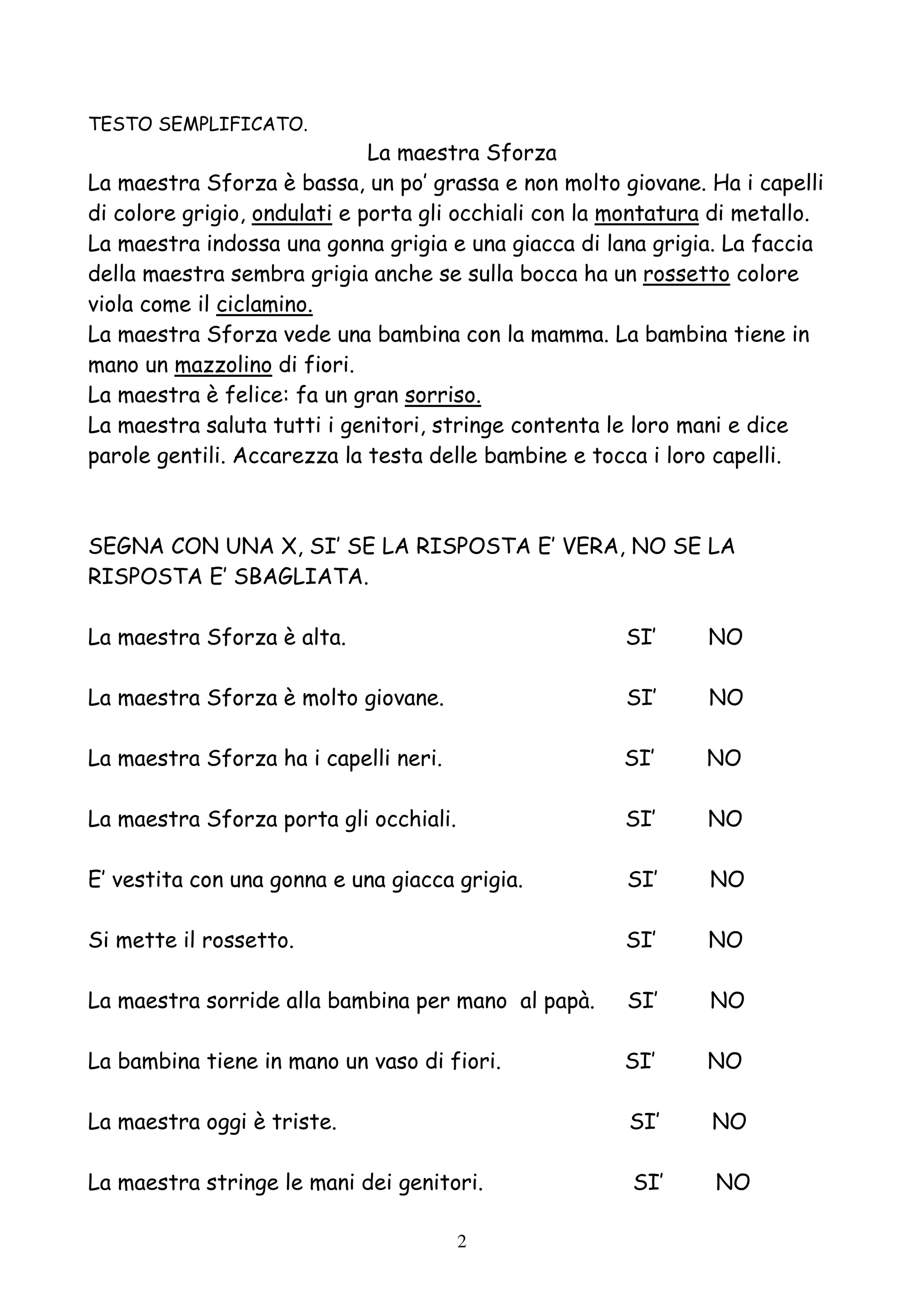 Descrizione delle persone a2 italiano | PDF