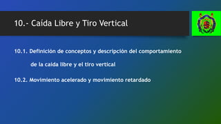 unidad 10.- caída libre y tiro vertical | PPTX
