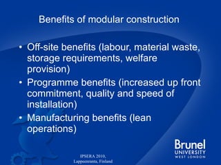 Supply Chain Modularity | PPT | Construction Industry | Industries