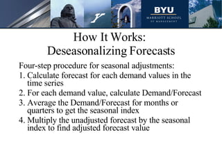Deseasonalizing Forecasts | PPT