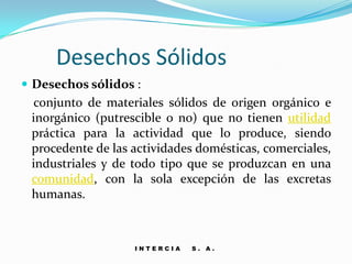 Desechos solidos y reciclaje | PPTX