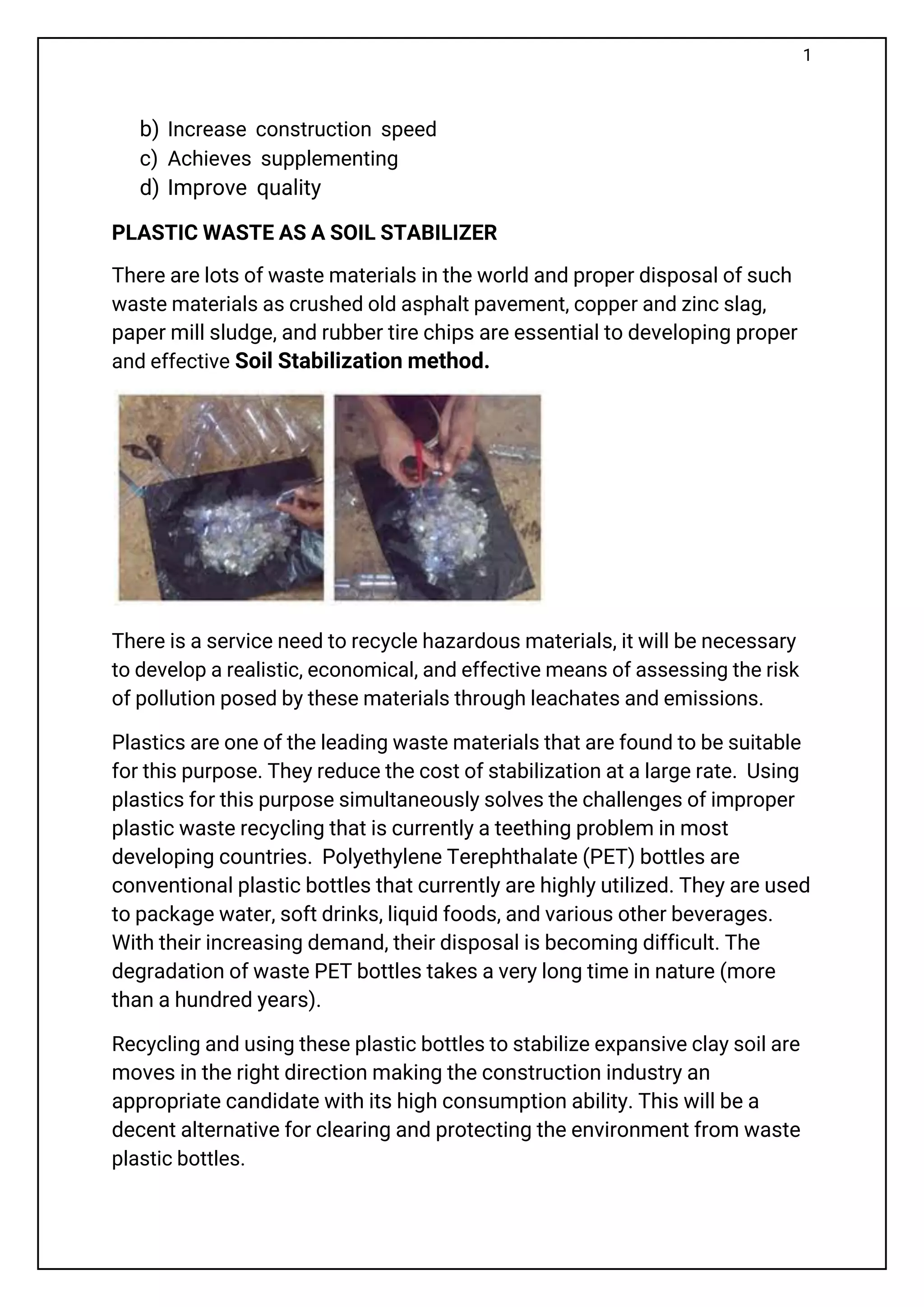 GTU Design Engineering Report on Sustainable Soil Stabilization | PDF