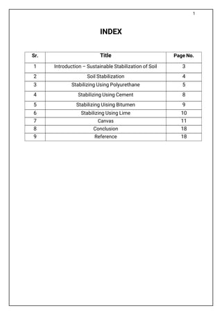 GTU Design Engineering Report on Sustainable Soil Stabilization | PDF