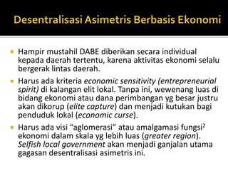 Merenungkan lagi (dan lagi) “Desentralisasi Asimetris” | PPTX