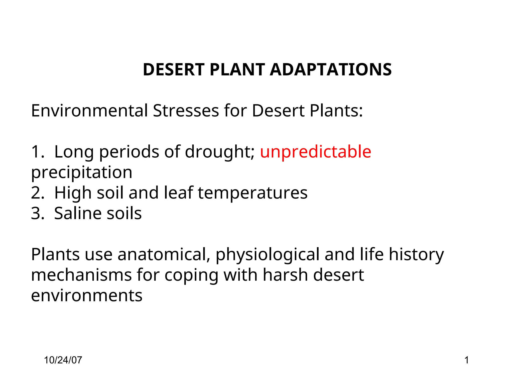desertadaptations OF PLANTS AND ANIMALS IN | PPT