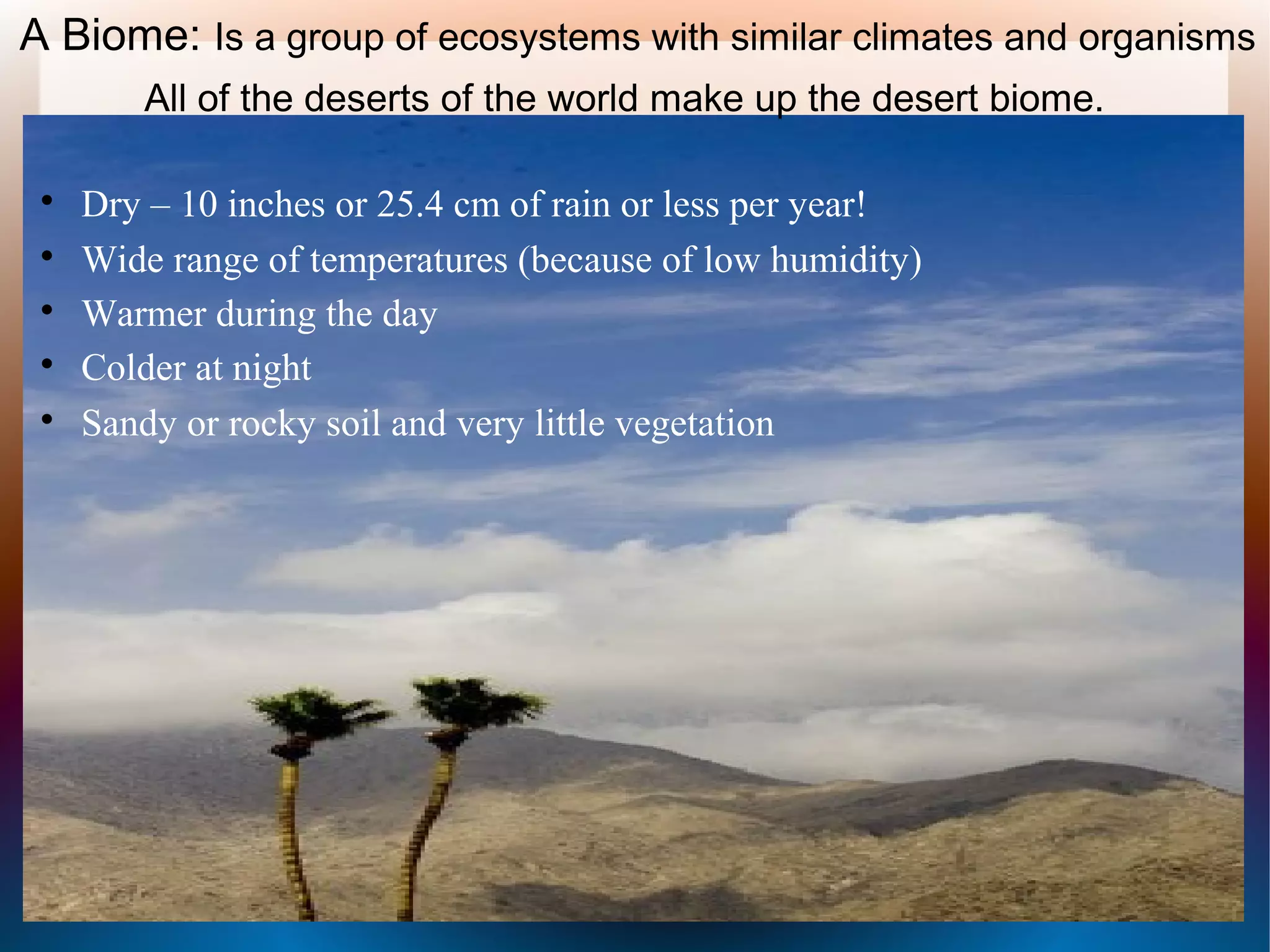 Desert biome team b | PPT | Geography | Science