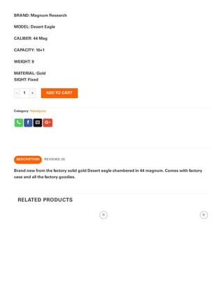 Desert eagle 44 mag 6 titanium gold | PDF