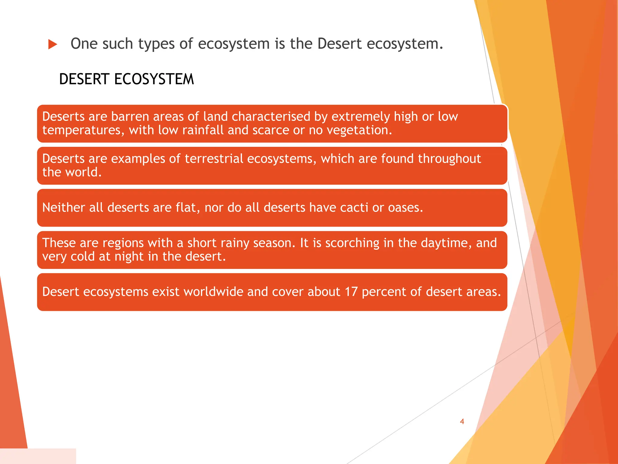 DESERT ECOSYSTEM AND ITS CHARACTERISTICS AND TYPES | PPTX