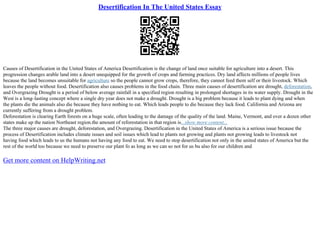 Desertification Assignment | PDF