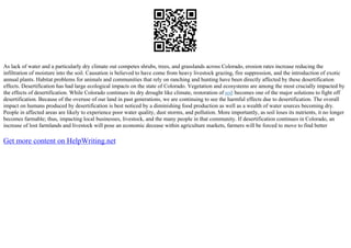 Desertification Assignment | PDF