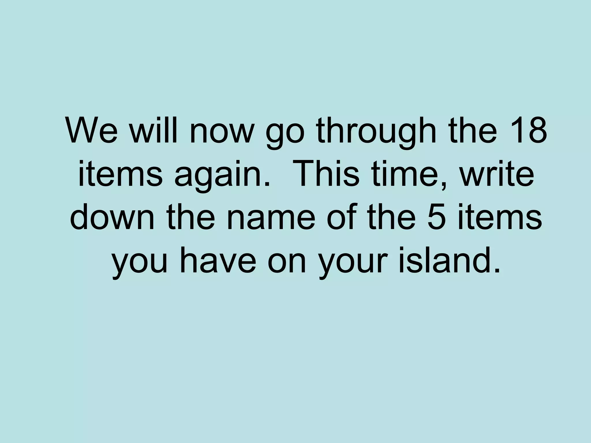 Desert island. speaking activity for English learners. | PPT
