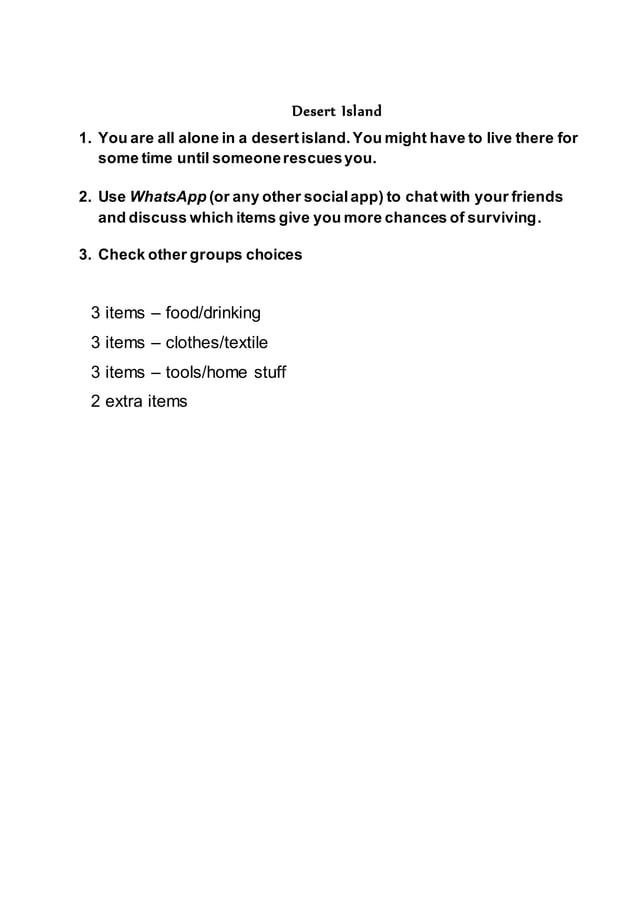 Desert island icebreaker | PDF Desert island icebreaker | PDF