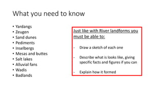 Desert landforms revision | PPTX