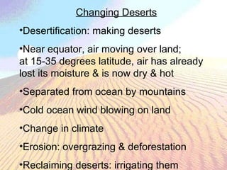 Desert notes Notes on world's deserts & organisms' adaptations to ...