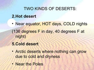 Desert notes Notes on world's deserts & organisms' adaptations to ...
