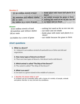 Desert question and answers | PDF
