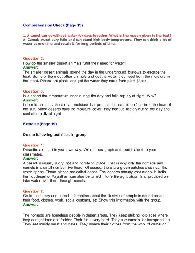 Desert question and answers | PDF