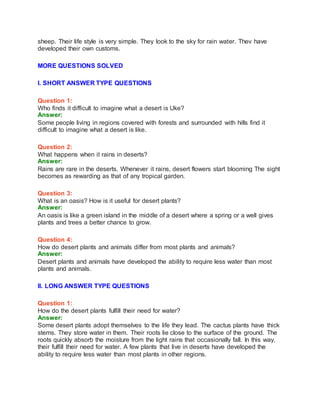 Desert question and answers | PDF