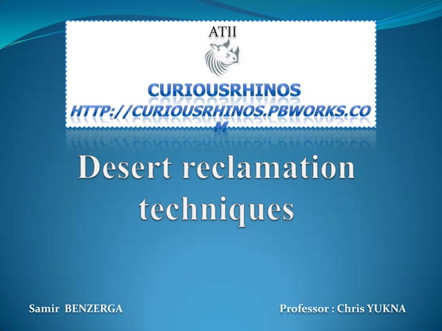 Desert reclamation techniques | PPT